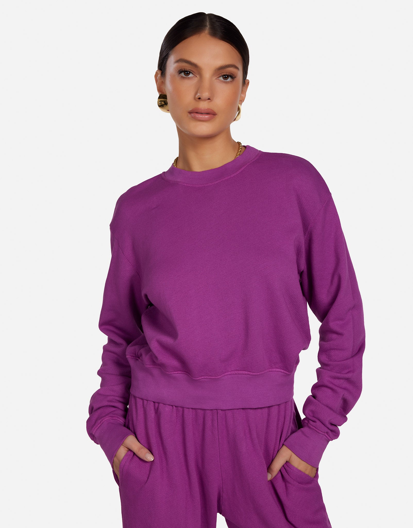 Women's Cropped Pullover in Berry Burst | Exon by Michael Lauren