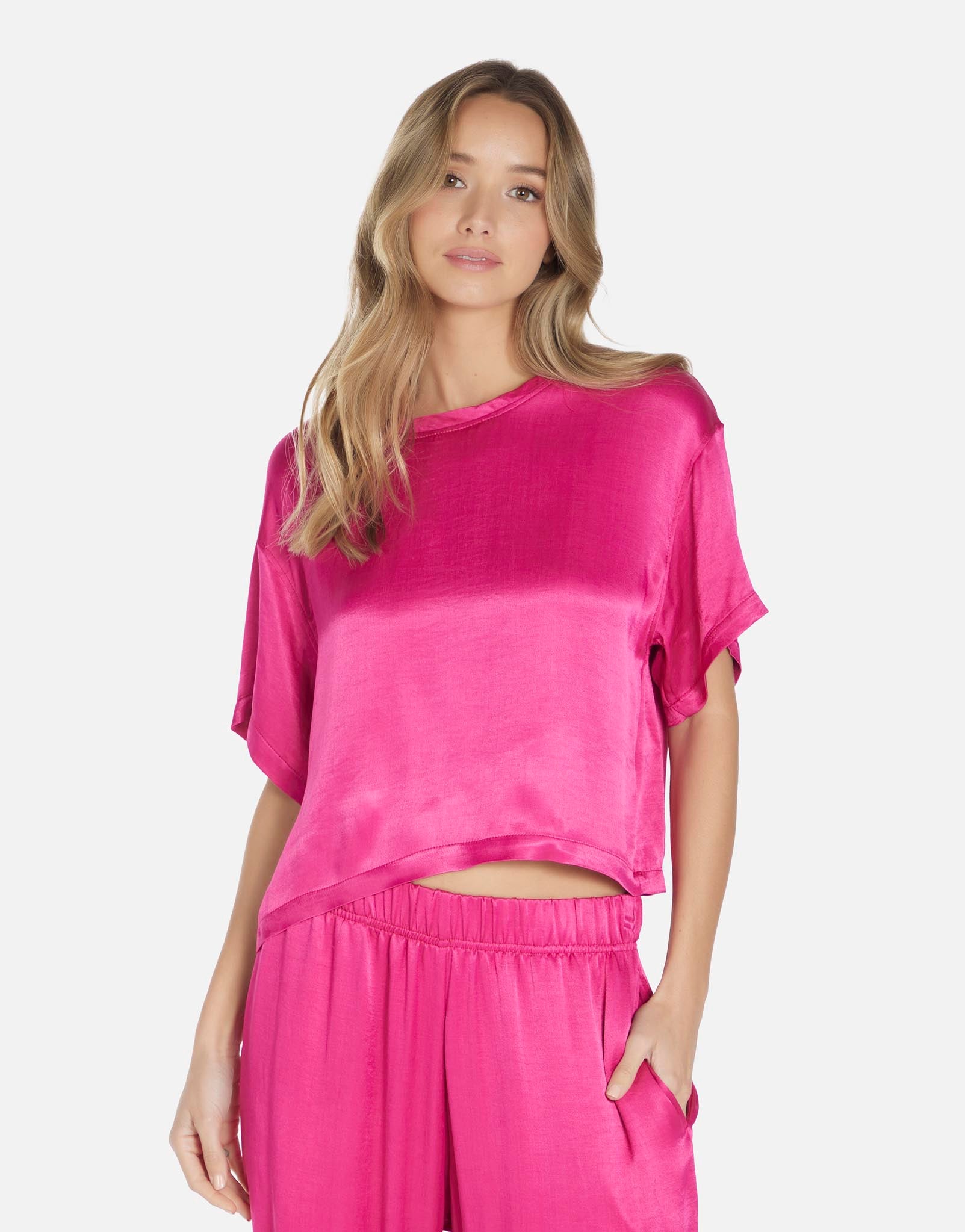Women's SS Boxy Top in Cosmos Violet | Koen by Michael Lauren