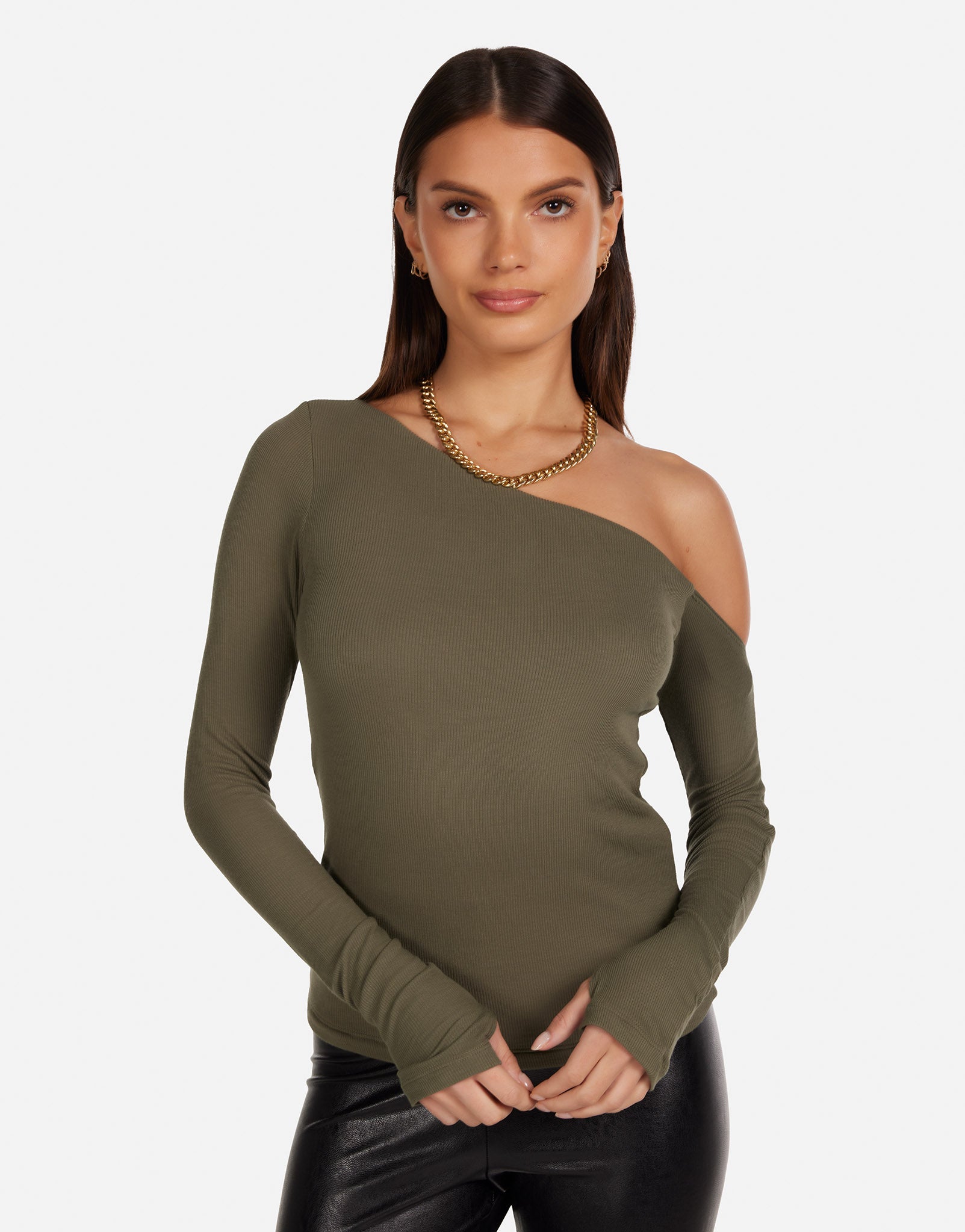 Women's Asymmetrical Top in Moss | Magdaleno by Michael Lauren