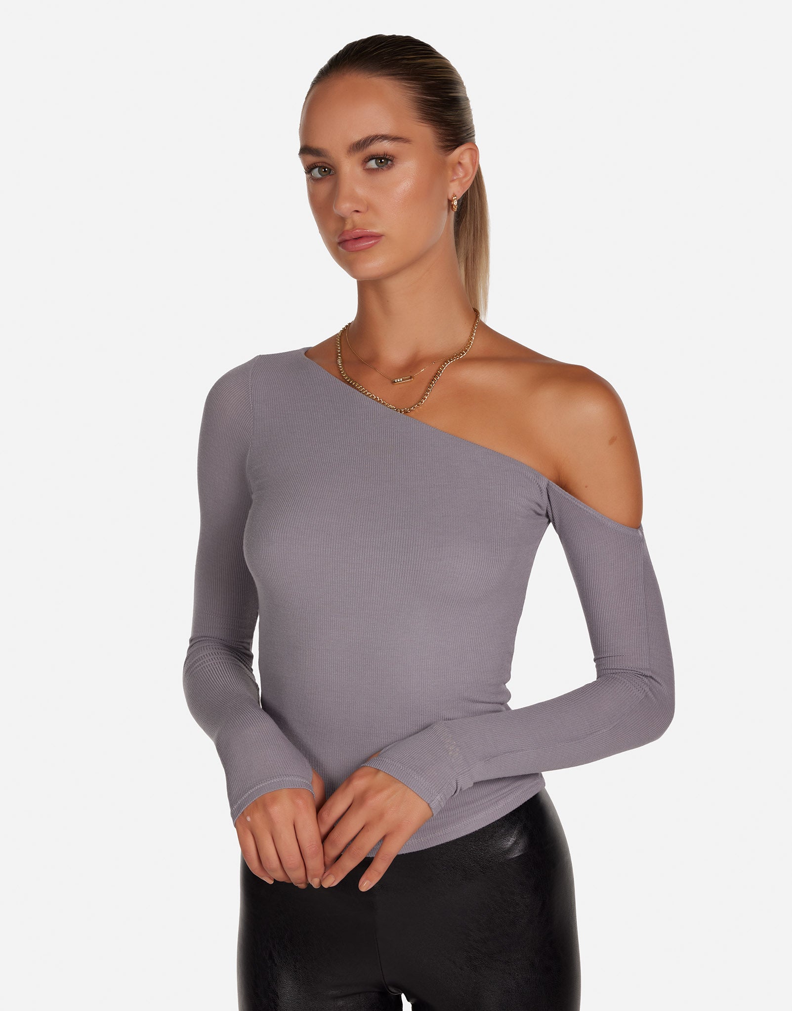Women's Asymmetrical Top in Pewter | Magdaleno by Michael Lauren