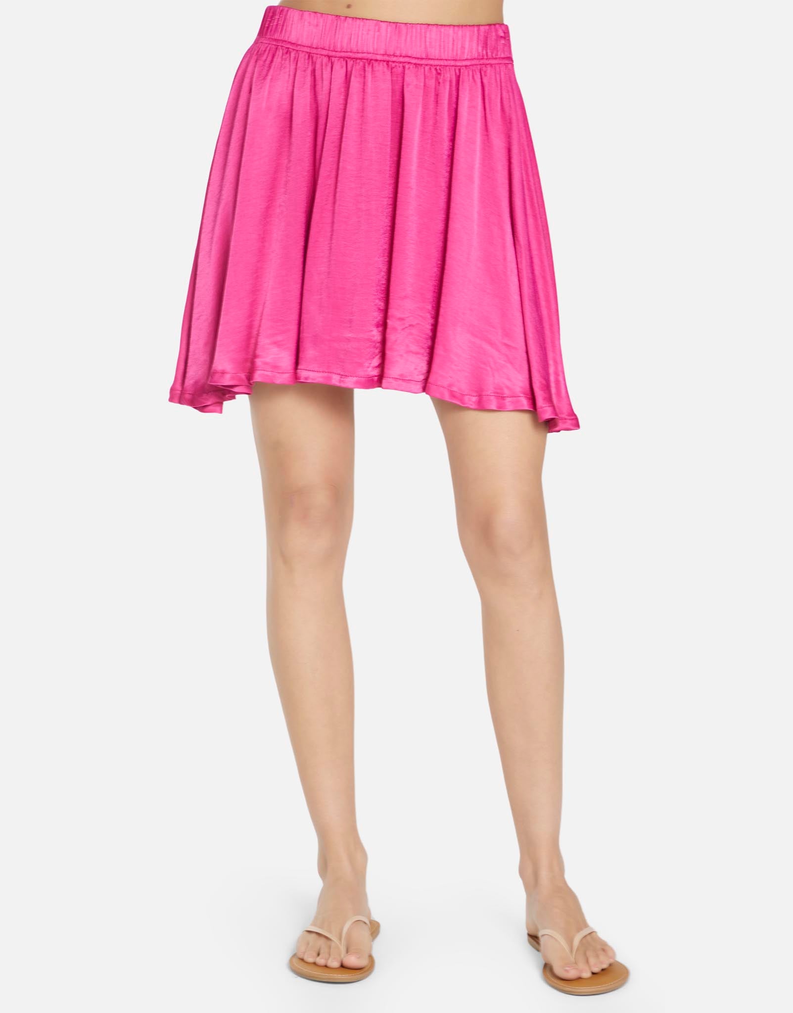 Satin Mini Skirt in Cosmos Violet | Corbett by Michael Lauren