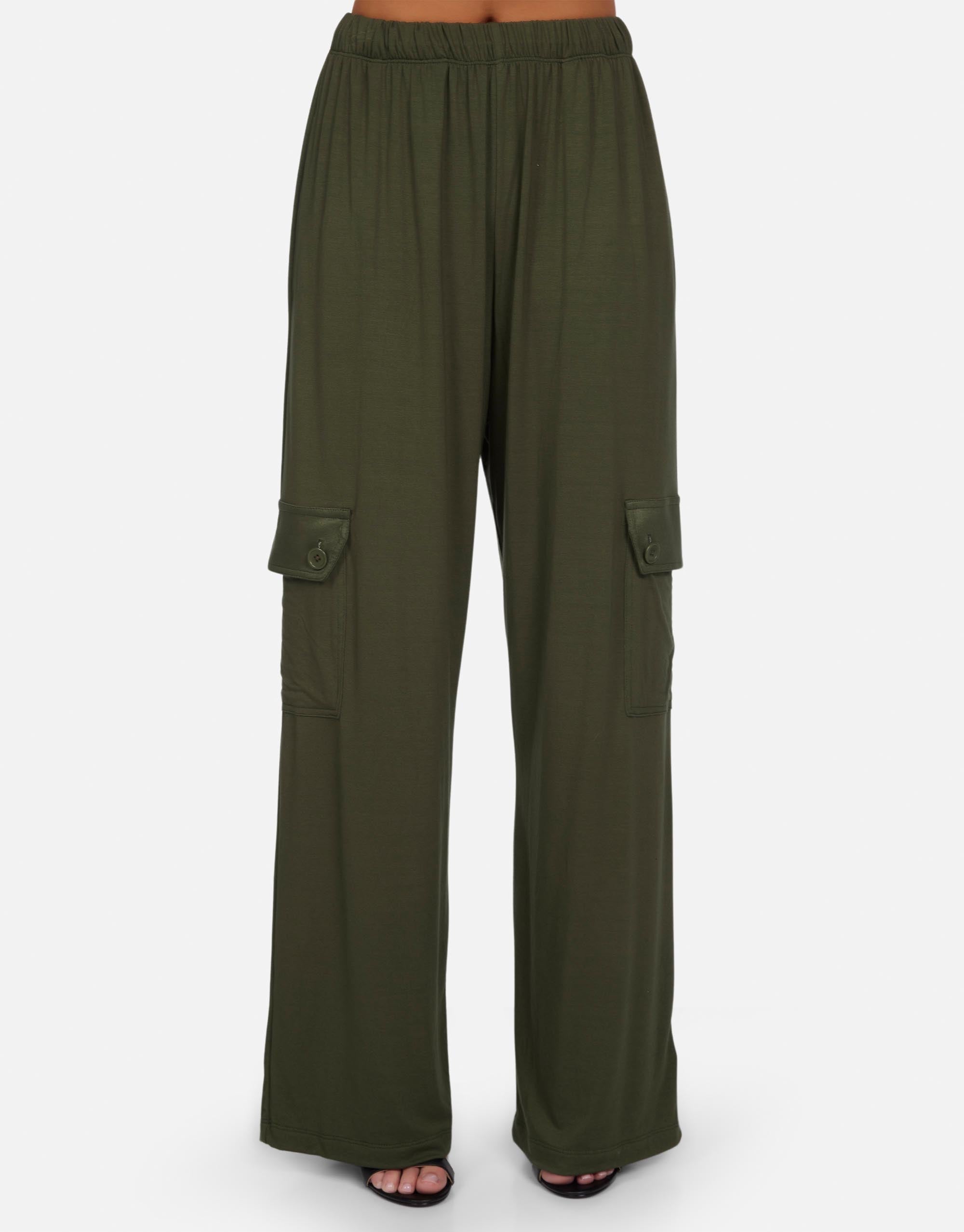 Women's Wide Leg Cargo Pant in Army | Jaiden by Michael Lauren