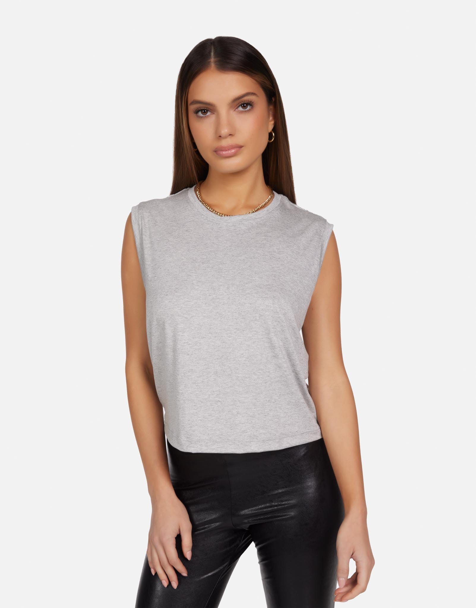 Women's Crop Tank in Heather Grey | Enzzo by Michael Lauren