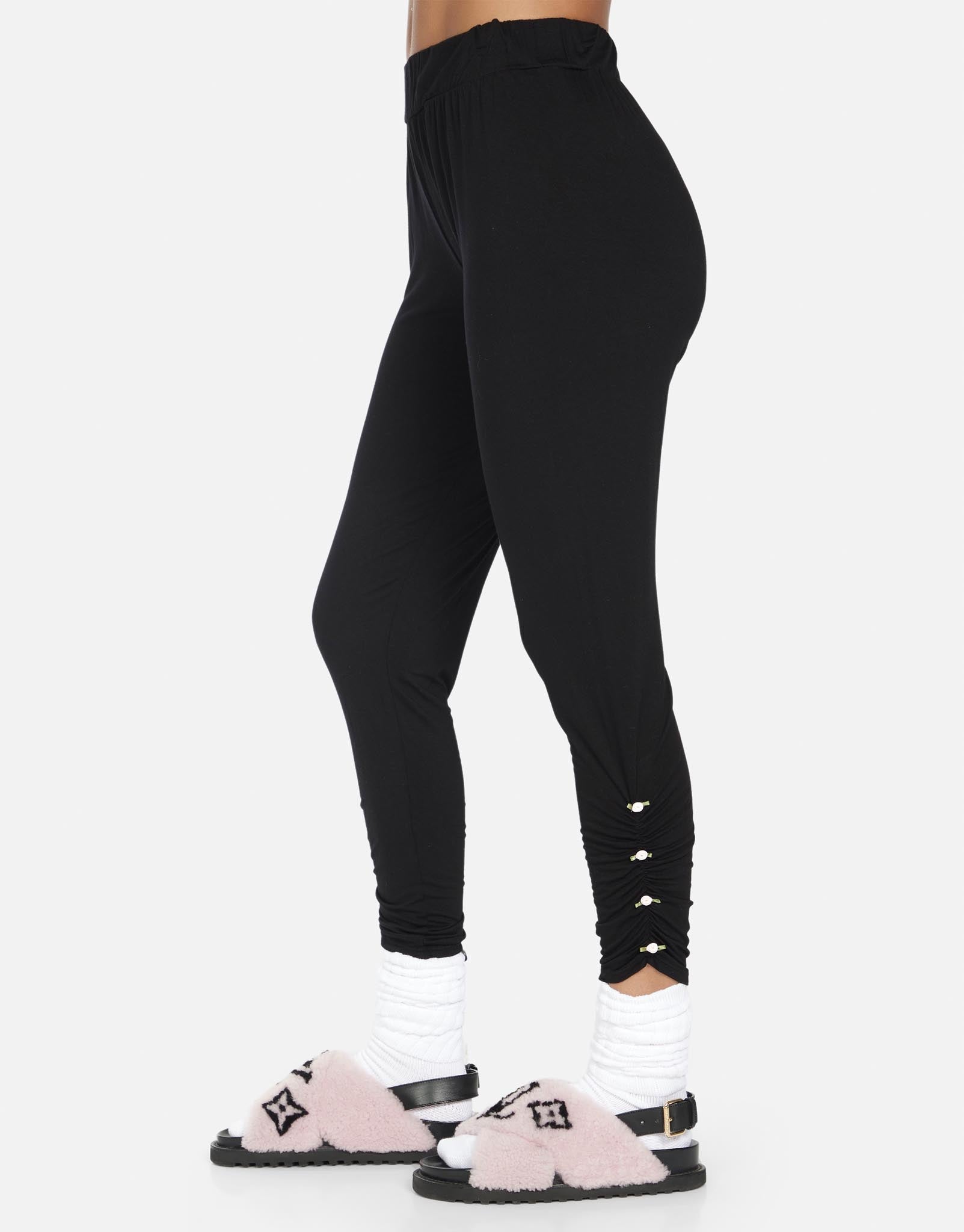 Women's Pant in Black w/ Floral Ribbons | Pablo by Michael Lauren